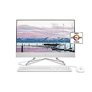 HP 24-inch All-in-One Desktop Computer, AMD Athlon Silver 3050U Processor, 8 GB RAM, 256 GB SSD, Windows 10 Home (24-dd0010, White)