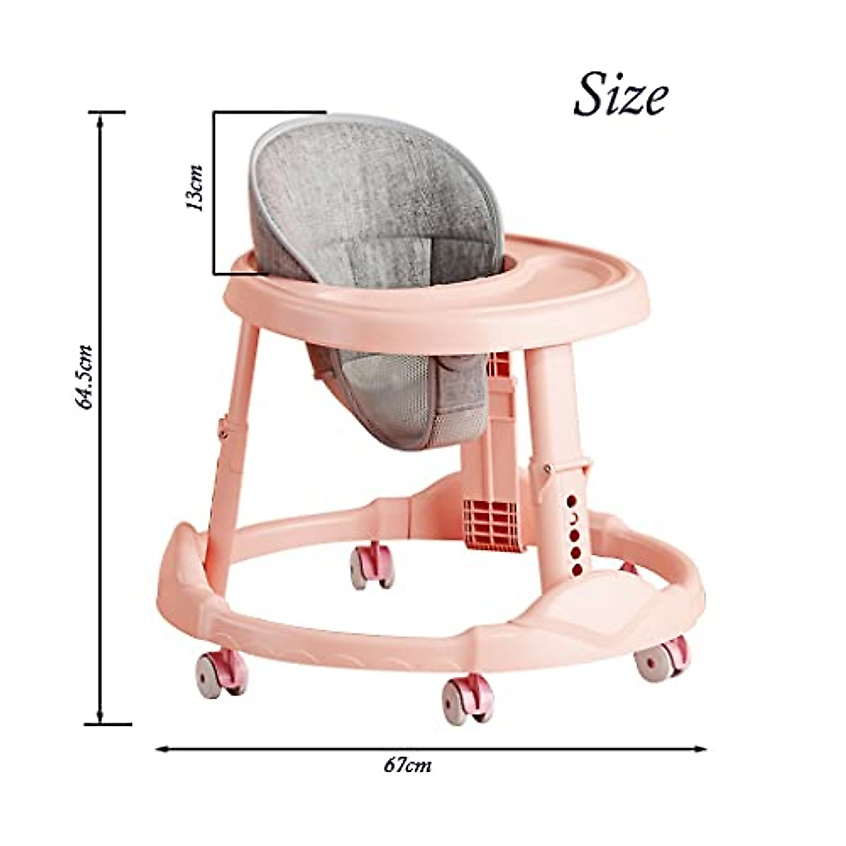 LEIYTFE Folding Walker with Wheels Sit-to-Stand Walker for 6-18 Month Baby,Adjustable Activity Walker,Anti-Rollover Boy and Girl Walker (Color : Blue)