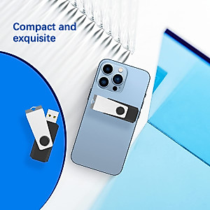 RAOYI 10 Pack 16GB USB 3.0 Flash Drive, High Speed Swivel Metal Memory Stick Bulk Thumb Drive Pen Drive for Data Storage-Red