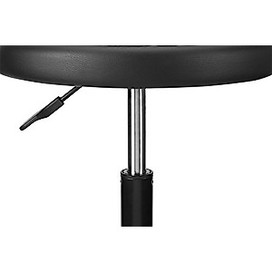 Performance Tool W85011 Adjustable Height Bar Stool, Pneumatic Swivel Bar Stool with Back Support, 360 Degree Swivel, Heavy Duty Steel Frame Stool Perfect for Home, Bar and Shop, Black