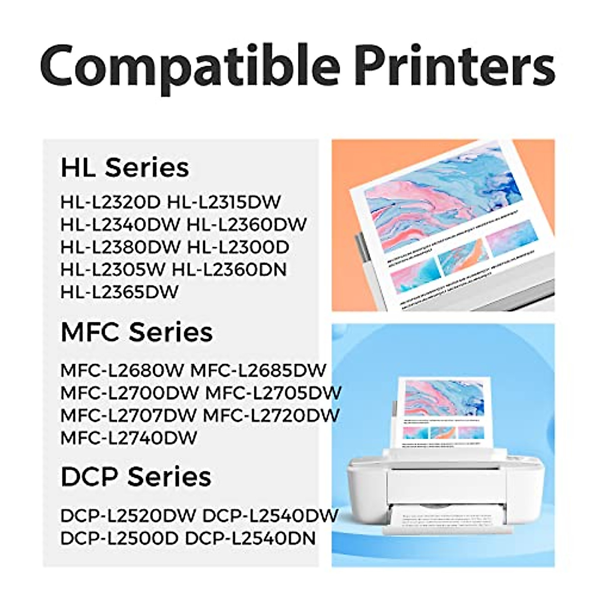 OA100 TN660 Compatible Toner Cartridge Replacement for Brother TN660 TN 660 TN630 TN-630 for HL-L2380DW HL-L2340DW HL-L2300D HL-L2320D HL-2300DW MFC-L2740DW MFC-L2700DW (Black, High Yield, 4-Pack)