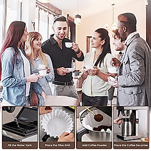 SYBO Commercial Coffee Makers 12 Cup, Drip Coffee Maker Brewer with 74Oz thermal carafe, Coffee Pot Stainless Steel Cafetera SF-CB-1AA