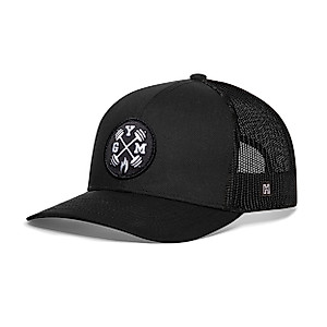 HAKA Gym Hat – Workout Trucker Hat for Men & Women, Adjustable Baseball Cap, Mesh Snapback, Outdoor Golf Hat - Black