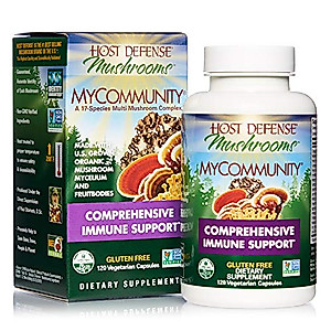 Host Defense, MyCommunity Capsules, Advanced Immune Support, Mushroom Supplement with Lion’s Mane and Reishi, Unflavored, 120