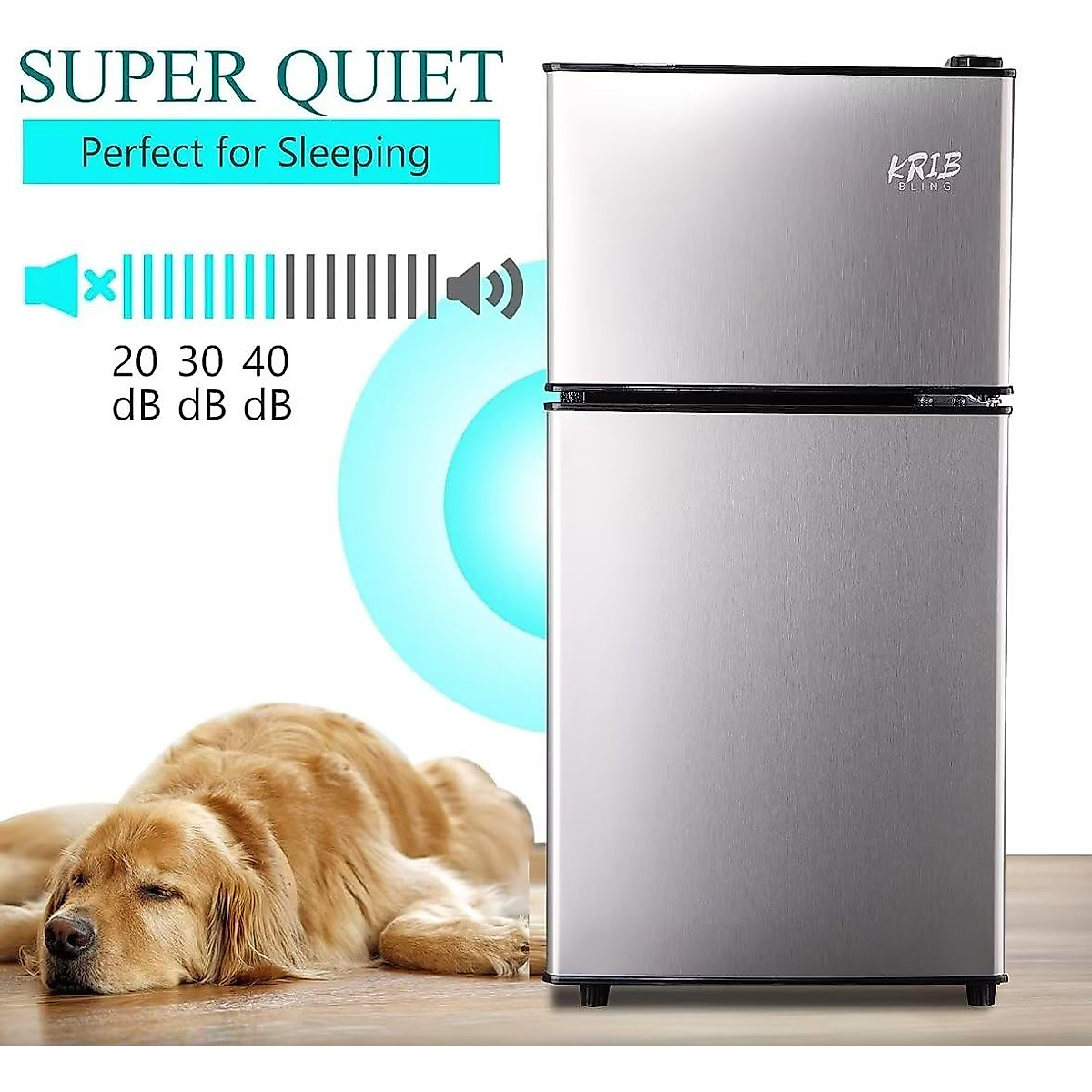 oditton Krib bilng FLS-80-Silver Mini Fridge, Silver