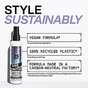Redken One United All-In-One Leave In Conditioner | Multi-Benefit Treatment | Heat Protectant Spray for Hair | All Hair Types | Paraben Free