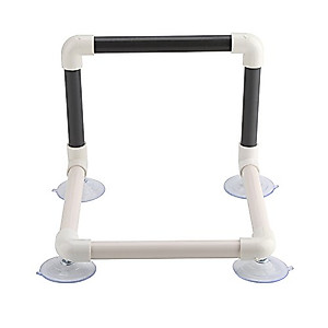 Bird Parrot Shower Perch, Portable Birds Bath Stand Toy with 4 Suction Cups, Plastic Parrot Window Shower Wall Rack Platform for Parakeet Lovebirds Macaw Cockatiel Cockatoo, White