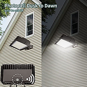 kadision 150W LED Parking Lot Lights Outdoor Area Lights, 19500lm 5000K 100-277V IP65, Adjustable Trunnion Mount LED Flood Light with Photocell, ETL Listed