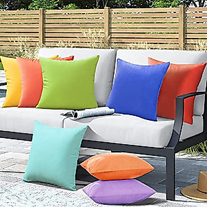 VAKADO Fall Outdoor Waterproof Throw Pillow Covers 18x18 Set of 2 Decorative Pumpkin Patio Furniture Sunbrella Cushion Cases Outside Decor for Couch Garden Bench Porch