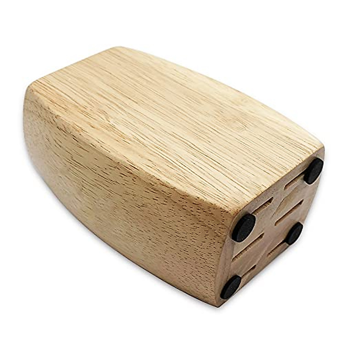 IDEAL ERA Farmhouse Kitchen Decoration Knife Block For Steak Knives 5 Inch Utility Knives 6 Piece Slot Organizer Durable 100% Natural Wood 3.7x2.4x5inches, Light Brown (D-01)