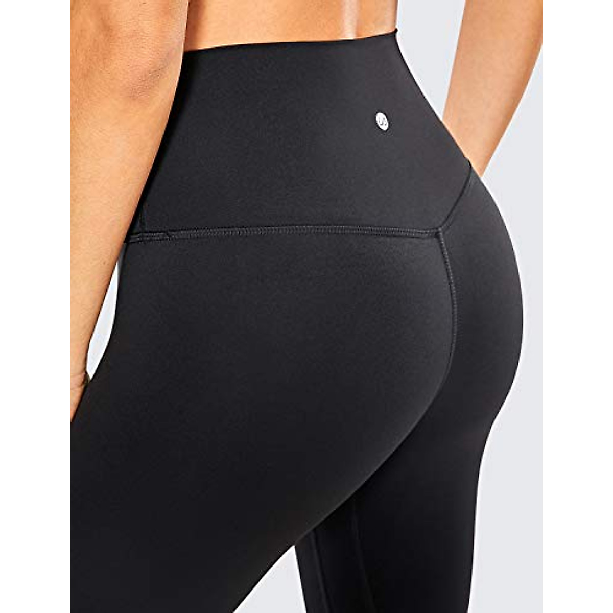 CRZ YOGA Women's Naked Feeling Yoga Pants 25 Inches - 7/8 High Waisted Workout Leggings Black Large