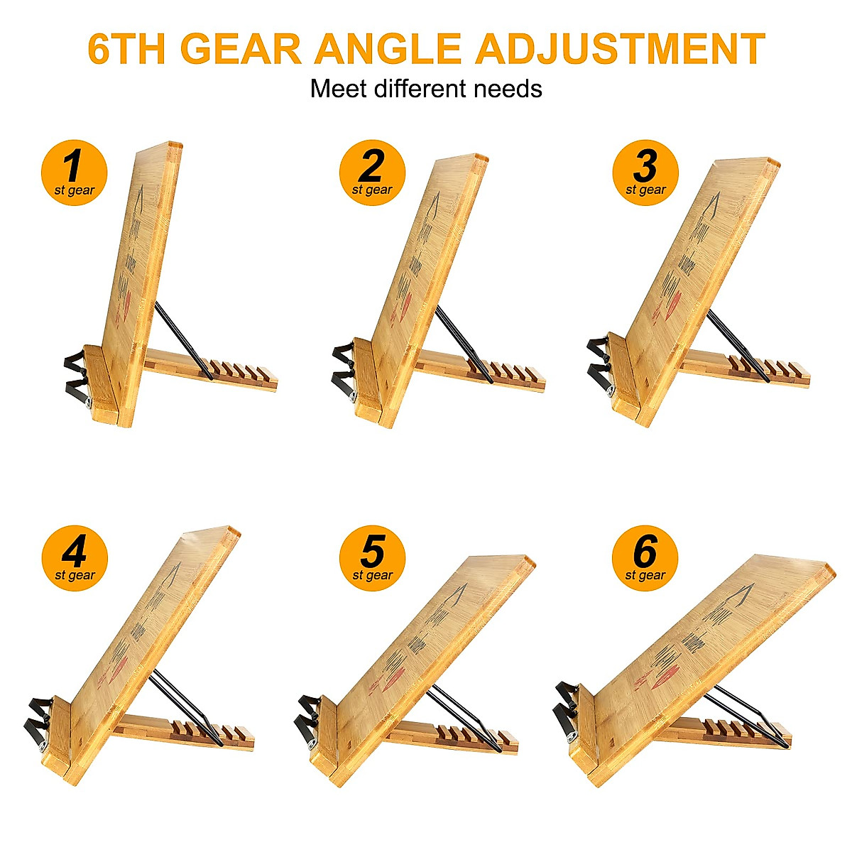 Kitchen Mom Cookbook Holder,Ycoolle Bamboo Cookbook Stand Mom Recipe Book Holder Personalized Mother's Day Gift or Mom Birthday Gift for Cooking Recipe, Magazine, Laptop(6 Adjustable Height)