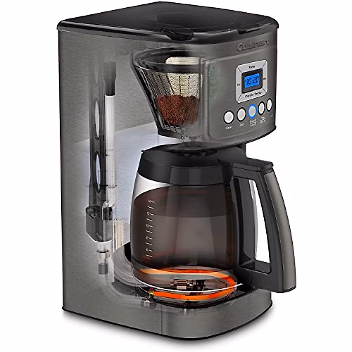 Cuisinart DCC-3200BKSP1 Perfectemp, 14 Cup Progammable with Glass Carafe Coffee Maker, Black Stainless Steel