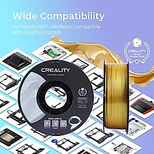 Creality Rainbow Silk PLA 3D Printer Filament 1.75mm, Gradient Multicolor, High Smoothness & Toughness, -0.02mm, 3D Printing Filament 1KG/2.2lb (Rainbow)