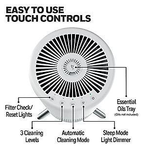 Honeywell Designer UltraQuiet Technology HEPA Air Purifier Tower, Medium-Large Room (190 sq ft) White – Features Intelligent Auto Mode - Wildfire, Smoke and Airborne Allergen Air Purifier, HPA830