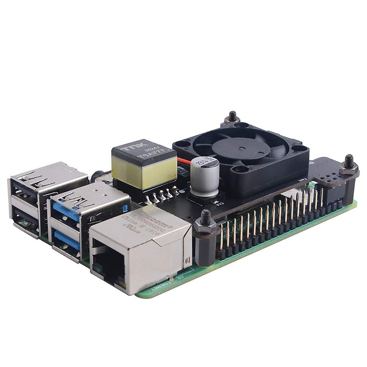 GeeekPi Isolated PoE HAT for Raspberry Pi 4, Support IEEE 802.3af or 802.3at PoE Standard,with Cooling Fan 30x30x7mm for Raspberry Pi 4 Model B / 3B+ 3B Plus