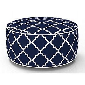 Gaier Inflatable Footstool Round Ottoman 21x9 Inch Used for Indoor or Outdoor Kids/Adults Home Yoga Patio Deck Front Porch Backyard Garden Travel Portable Camping Bearing 285 lb (Blue)