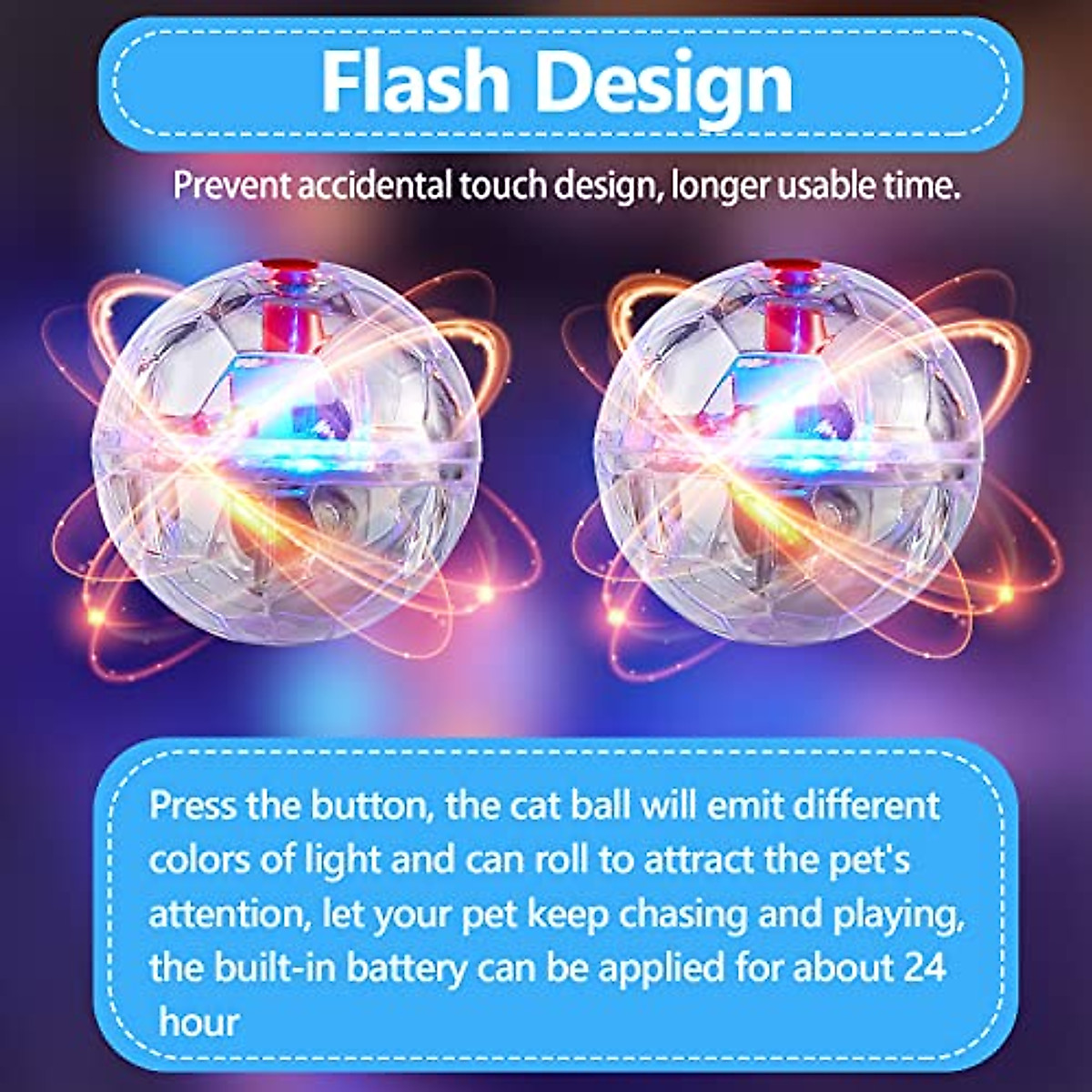 9 Pcs Light Up Cat Balls Ghost Hunting Cat Ball LED Motion Activated Cat Toy Interactive Lighted Ball Cat Toys Pet Glowing Mini Running Exercise Ball Toys for Kitten Dog Pet Animals Activity