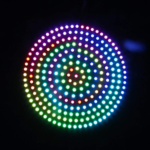 WESIRI 241 LEDs 9 Rings WS2812B 5050 RGB LED Ring Lamp Light Individually Addressable Full Dream Color DC5V with Mini Controller