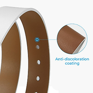 CHAOREN Golf White Belt Men Leather - Mens Belts Casual for Jeans 1 3/8" - Perfect Belt for Daily Use