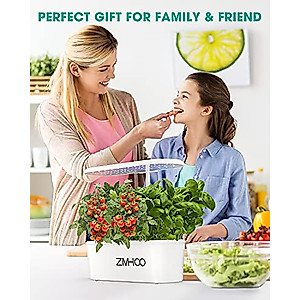 ZMHOO Hydroponics Growing System Indoor Garden, Plant Germination Kit with 2 Led Grow Light Modes, Smart Timer Starter Kit, Adjustable Easy-to-Install Magnetic Light Rod for Home, Kitchen, Gardening