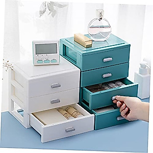 NUOBESTY Box Storage Box Small Storage Container Sundries Organizer Storage Drawers Desktop Stackable Organizer Drawers Small Container Sundry Holder Storage Bins Storage Case White Pp