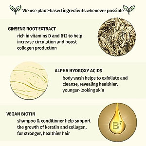 Hempz First Class Travel Essentials – Floral Banana Herbal Shampoo, Conditioner, Moisturizer, & Body Wash for Traveling Bath or Shower, Hair & Skin Care for Women or Men, 4-Pack, 2.5 Oz Bottles