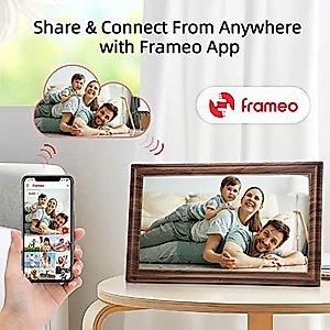 Digital Photo Frame 16 Inch WiFi Digital Picture Frame IPS HD Touch Screen Smart Cloud Photo Frame with 32GB Storage, Auto-Rotate, Share Photos or Videos Instantly from Anywhere via Frameo App