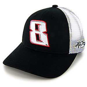 Checkered Flag Sports Kyle Busch Big Number 8 White Mesh Hat Black/White