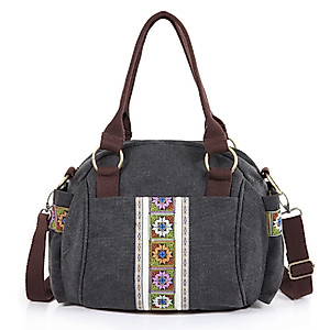 Women Canvas Top-Handle Handbag, Vintage Heavy-duty Crossbody Bag Tote Handbag