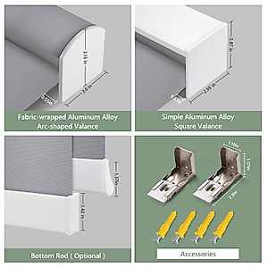 Motorized Blinds with Remote (23-95 inches) Window Roller Shade Wireless Rechargeable Motor Popular Sunshine Fabric for Office and Home Customize Size (Full Blackout Grey)