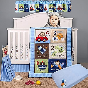 CribMATE 1 PC Diaper Organizer, Cute Cartoon Baby Diaper Hanging Bag, Gift Idea (Blue Car)