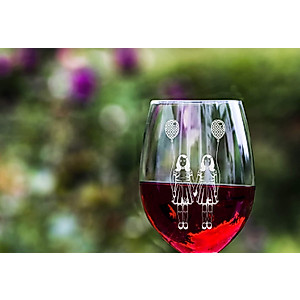 Creepy Scary Hallway Twins Horror Film Movie Parody - Laser Engraved Stemless Wine Glasses