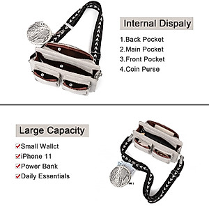 Small Crossbody Bag Leather Shoulder Bag for Women Stylish Designer Purses Retro Wallet Handbags with Coin Purse