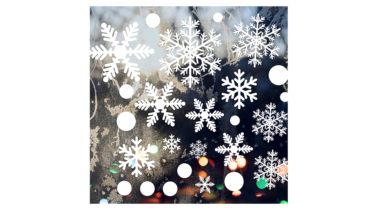 321pcs Christmas Window Clings for Glass Windows - Festive Snowflake Decals
