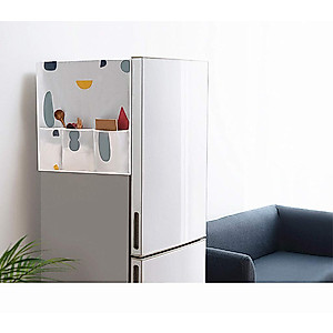 Kinteshun Fridge Dustproof Cover,Refrigerator Washing Machine Top Cover with Kitchenware Organizer Pockets