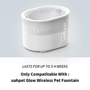 uahpet Glow Wireless Pet Fountain Replacement Magnetic Filters, 6 Pack Magnetic Filters & 8 Pack Filter Sponges for uahpet Automatic Cat Water Fountain