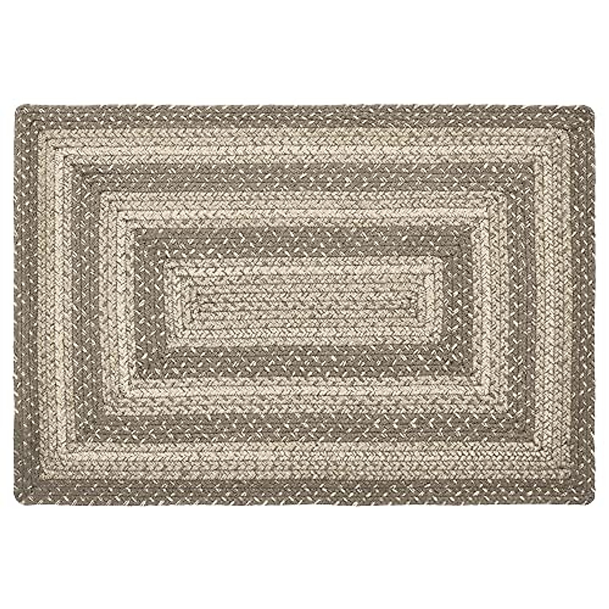 VHC Brands Cobblestone Rug with PVC Pad, Jute Blend, Rectangle, Tan Grey White, 20x30 inches
