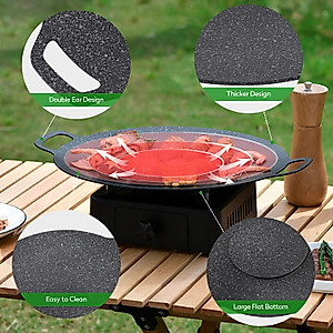 Korean Griddle Pan, Korean BBQ Plate Barbecue Grill Non Stick Circular Frying Pan for Home Outdoor Stove, Non-stick Coating frying Pan(Gas Model 33cm)