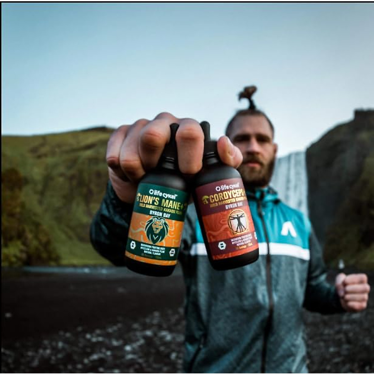 Life Cykel Cordyceps + Lions Mane Extract Performance Pack - Organic Mushroom Supplement for Energy, Focus & Mental Clarity - USA Made, Pure & Potent Mushroom Liquid Drops for Adults