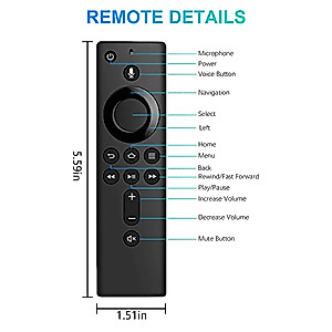 L5B83H Voice Replacement Remote Control (2nd Gen) Fit for Amazon Fire TV Stick 4K, 1st Gen Fire TV Cube, 2nd Gen Fire TV Cube, Fire TV Stick 2nd Gen(3rd Gen),Fire TV Stick Lite,Amazon Fire TV 3rd Gen