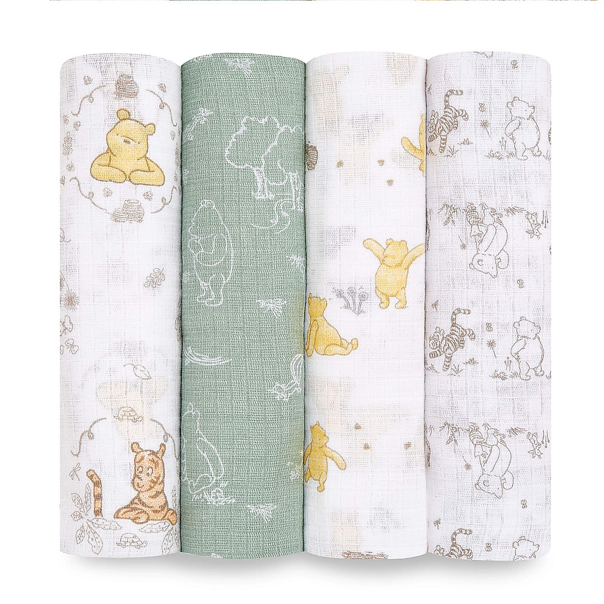 aden + anais Essentials Burpy Baby Bib, 100% Cotton Muslin, Soft Absorbent 4 Layers, Multi-Use Burp Cloth and Bib, 22.5” X 11”, Single, Dino Time