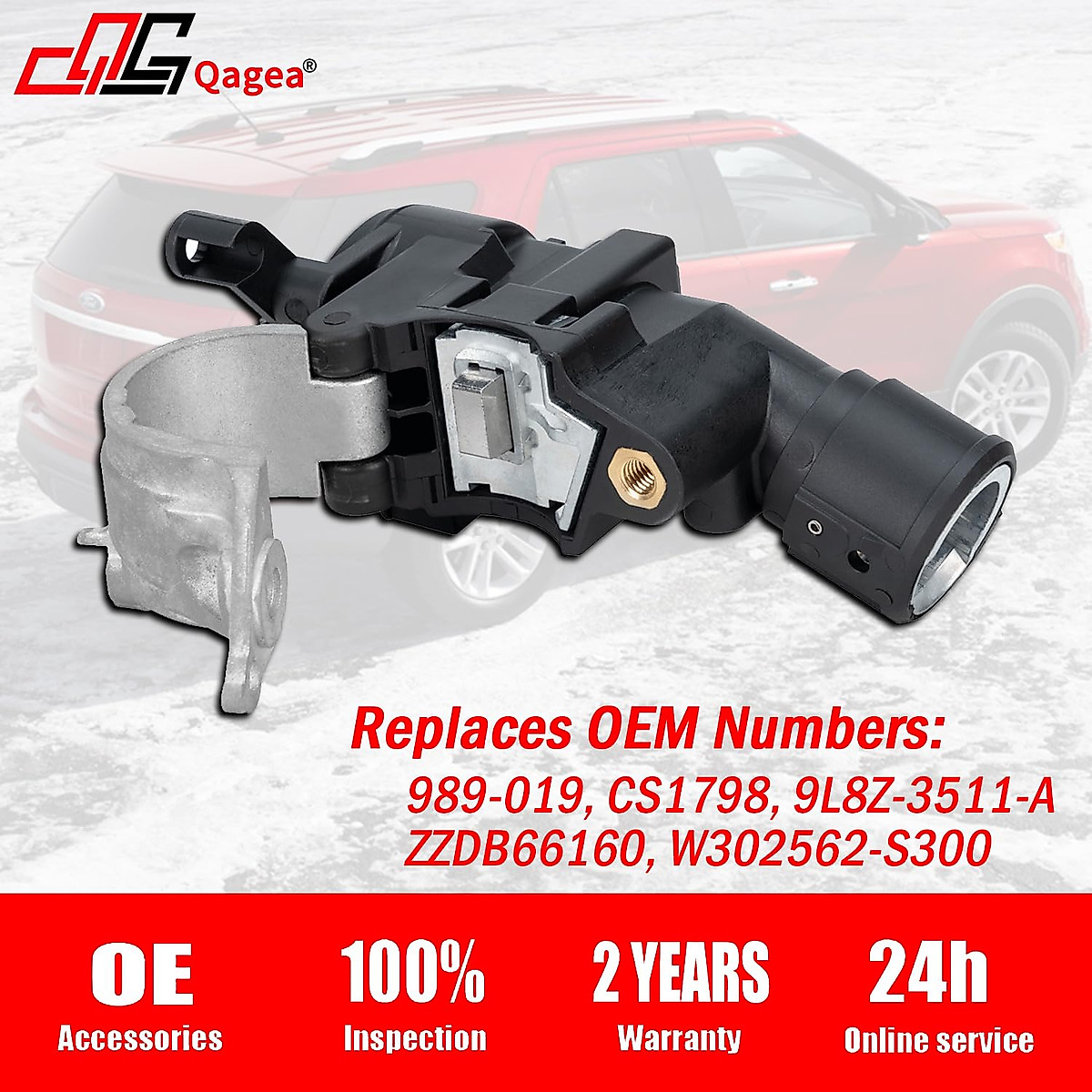 Ignition Lock Housing with Anti-theft Bolt Replaces 989-019 9L8Z3511A 9L8Z-3511-A ZZDB66160 fit for 2008-2012 Ford Escape, 2008-2011 Mazda Tribute, 2008-2010 Mercury Mariner, 2009-2011 Ford Focus