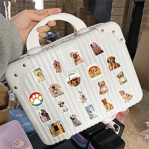 Asverbet Golden Retriever Dog Stickers, 50PCS Vinyl Waterproof Decals for Laptop, Water Bottle, Phone, Cartoon Style, Reusable