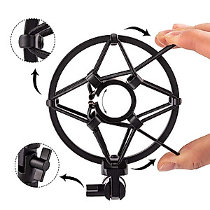 LYRCRO Microphone Shock Mount Holder Clip Mic Anti-Vibration for 22mm-26mm Diameter Dynamic Mic Like Shure SM58 58S SM57 PAG48 Sennheiser E835 E845 AKG D5S Samson Q7 Q8 Behringer Xm8500