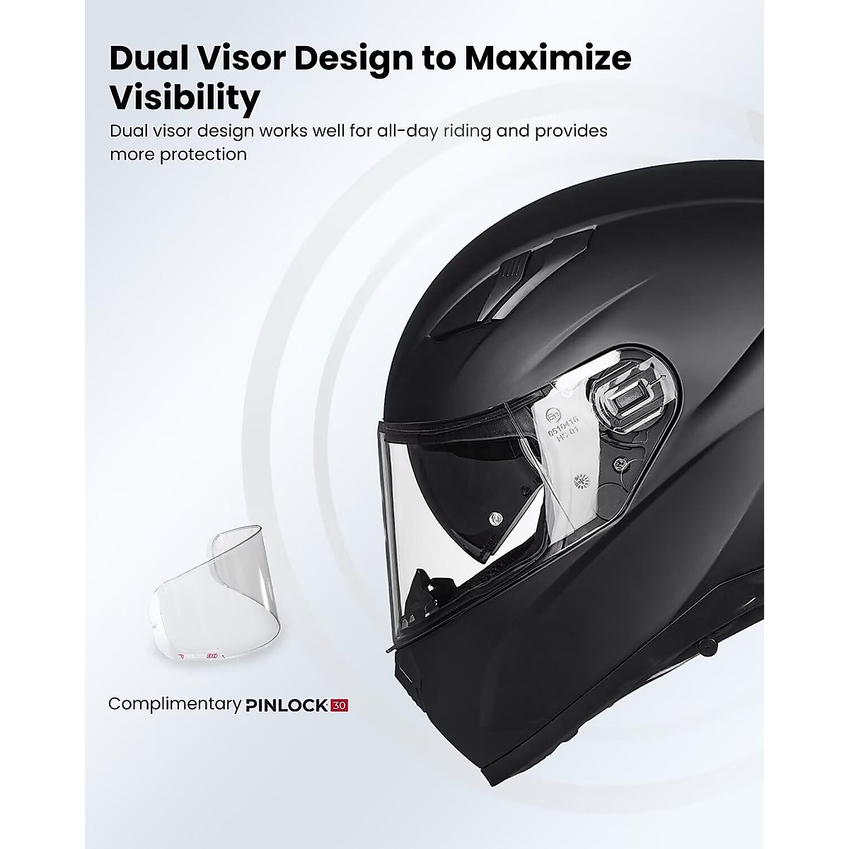 ILM Motorcycle Helmets Full Face with Anti-Fog Pinlock for Cascos para Motos Snowmobile Mens Women Heated Shield Compatible DOT Model 129