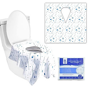 30 Pack BABEnjoy Toilet Seat Covers Disposable - Extra Large - Disposable Toilet Seat Covers for Kids, Toddlers, Adults, Use for Potty Training, Public Bathroom, Airplane Toilet Seat Cover Spot Style