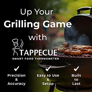 Tappecue - True Wi-Fi Thermometer, Made in USA | 4 x Dual Sensor Probes(2 in 1, Measure Meat and Ambient in 1 Probe) 8 Readings for Grill BBQ Smokers, Internet Enabled & Alarm. Android & iOS Apps