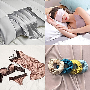 Light Pink 100% Pure Silk Fabric Solid Color Charmeuse Fabrics by The Pre-Cut 1 Yard for Sewing Clothing Width 44 inch