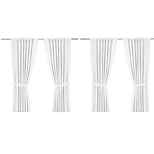 IKEA Ritva White Curtain Set - Size: 57 x 98 (1, White)